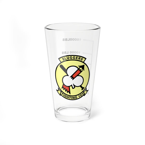 VF-103 Sluggers Fuel Low Pint Glass, Navy Fighter Squadron flying the